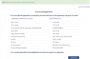 Guide to seek Advance Rulings on GST portal