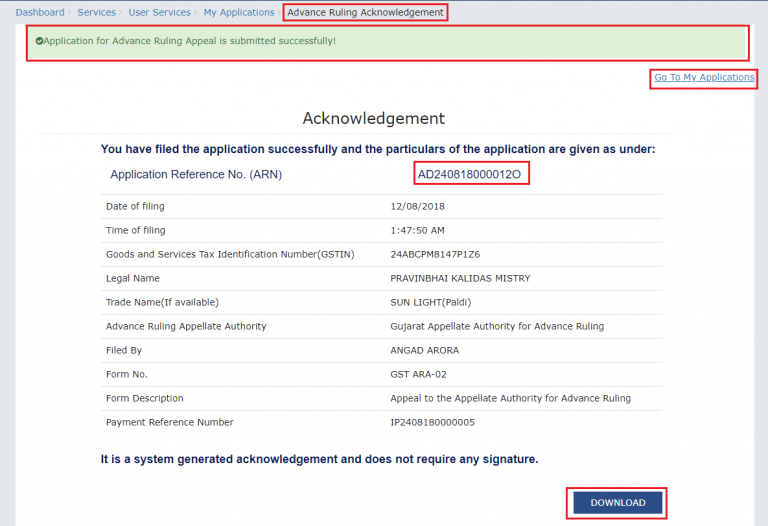 Guide to seek Advance Rulings on GST portal