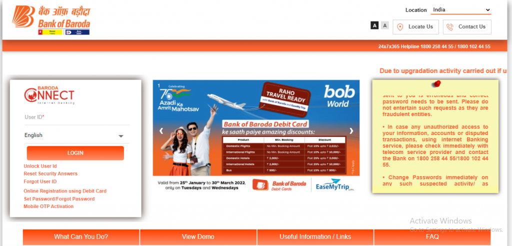 Bank of Baroda (BOB) Internet Banking – How to Register and Log In?